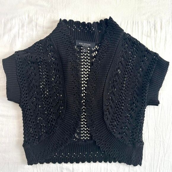 Perceptions | Sweaters | Vtg 9s Perceptions New York Black Frilly ...